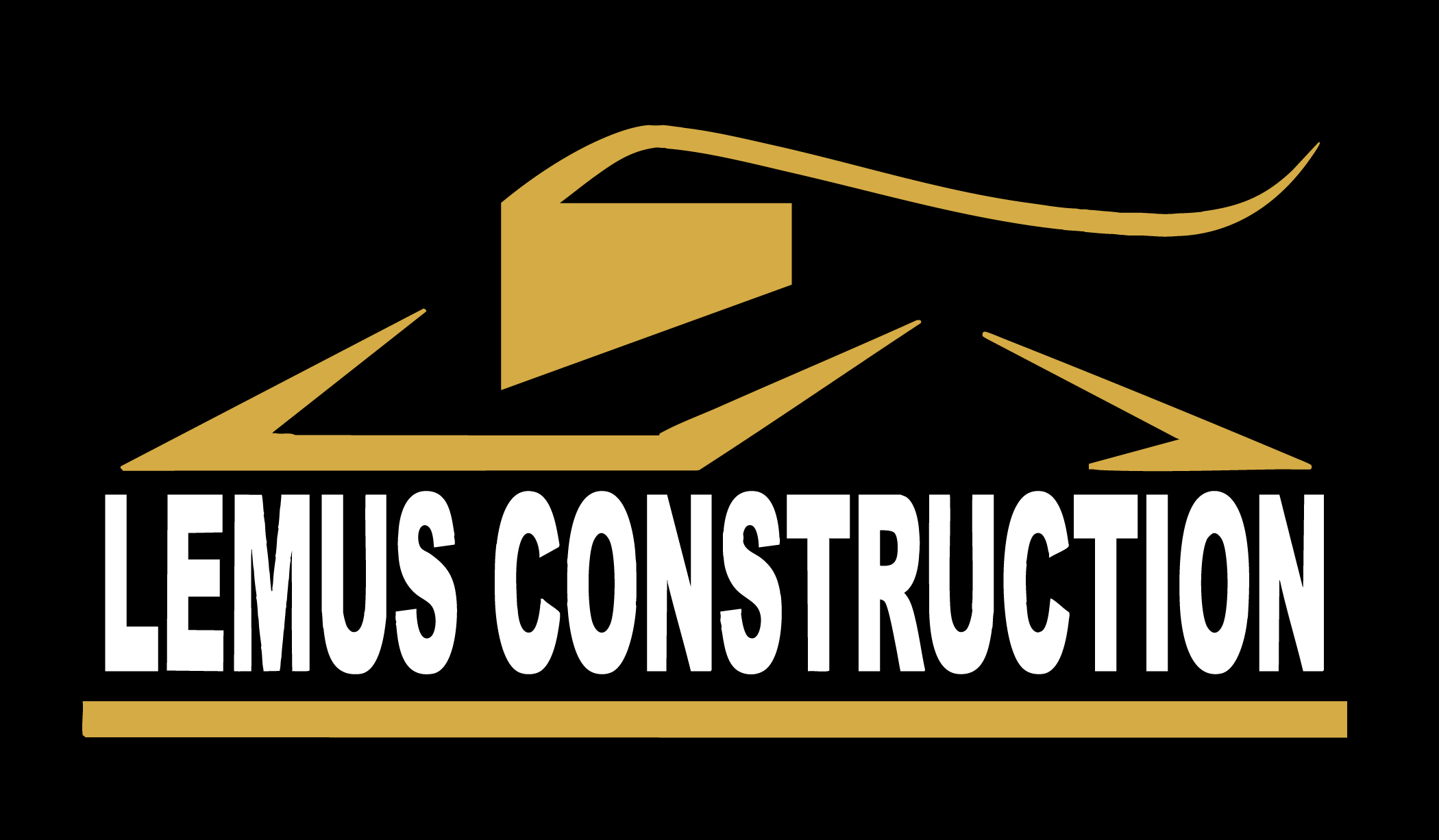 Lemus Construction » Main Logo – TRACED OUTLINE – B-bg W-lt G-hs